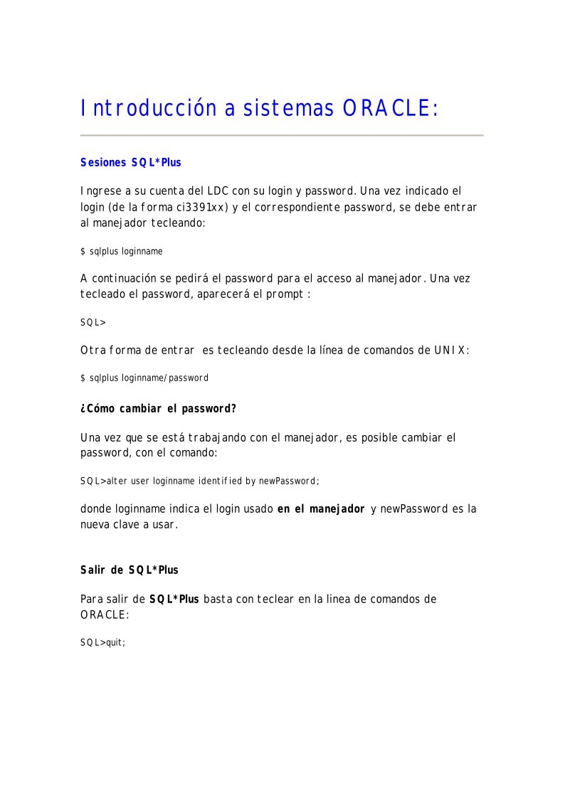 PDF de programación - Introducción a sistemas ORACLE